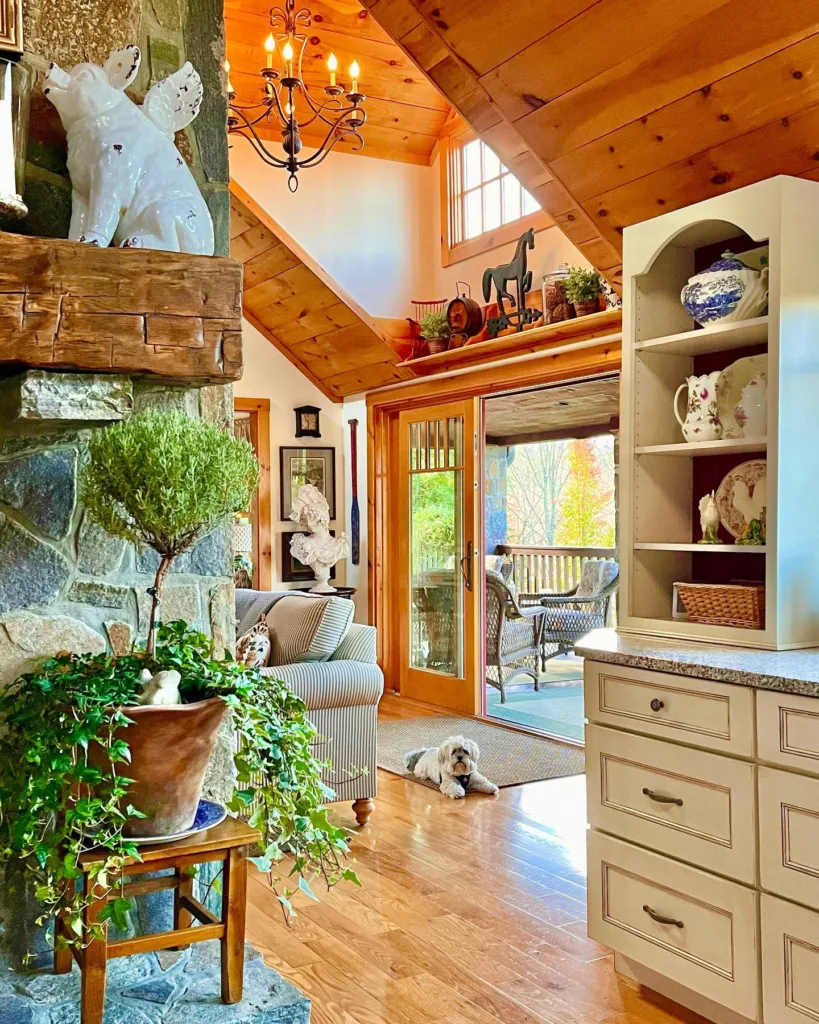 Rustic Cathedral Ceiling Ideas Country Style Living Room Vaulted